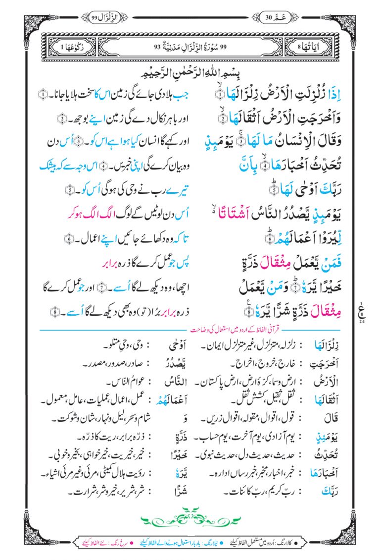 Surah Al-Zilzal with Urdu Translation - Khawab Ki Tabeer